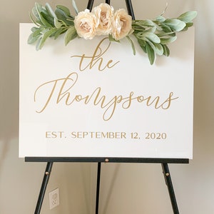 Personalized Acrylic Welcome Sign, Modern Calligraphy Signs | Custom ...