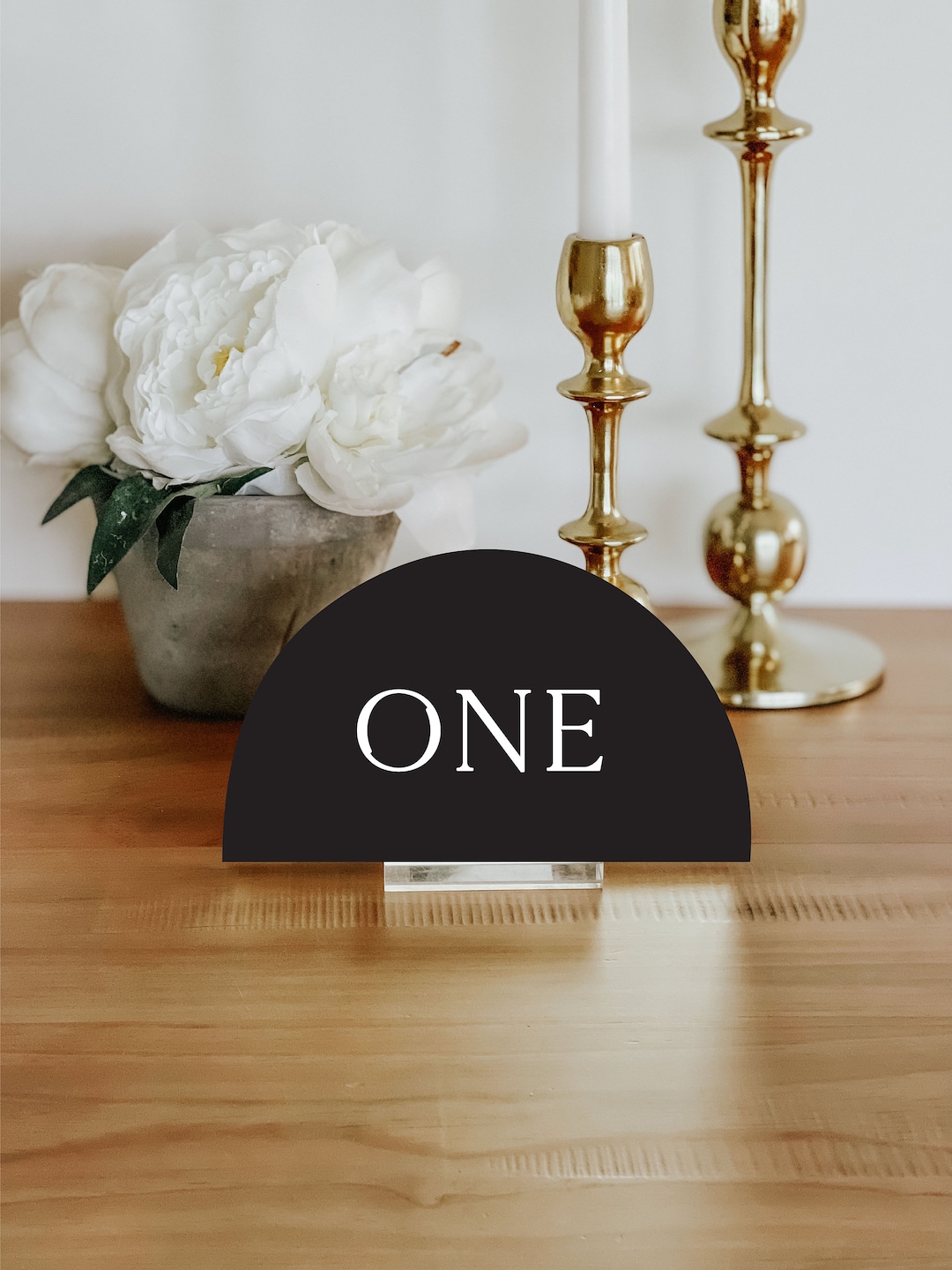 Half Circle Mirror Acrylic Table Numbers | Half Moon Arch Table Signs ...