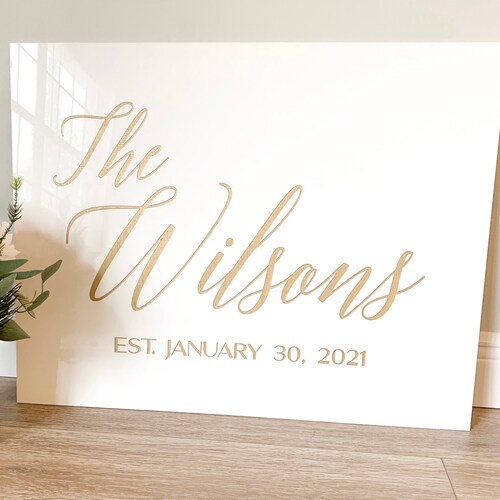 Acrylic Last Name Wedding Sign 3D Wedding Welcome Sign - Etsy
