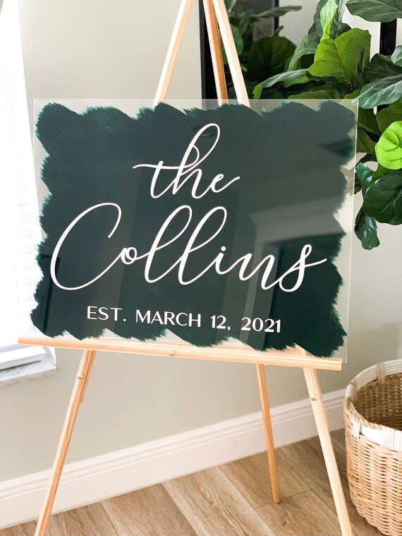 Personalized Acrylic Welcome Sign Modern Calligraphy Signs | Etsy