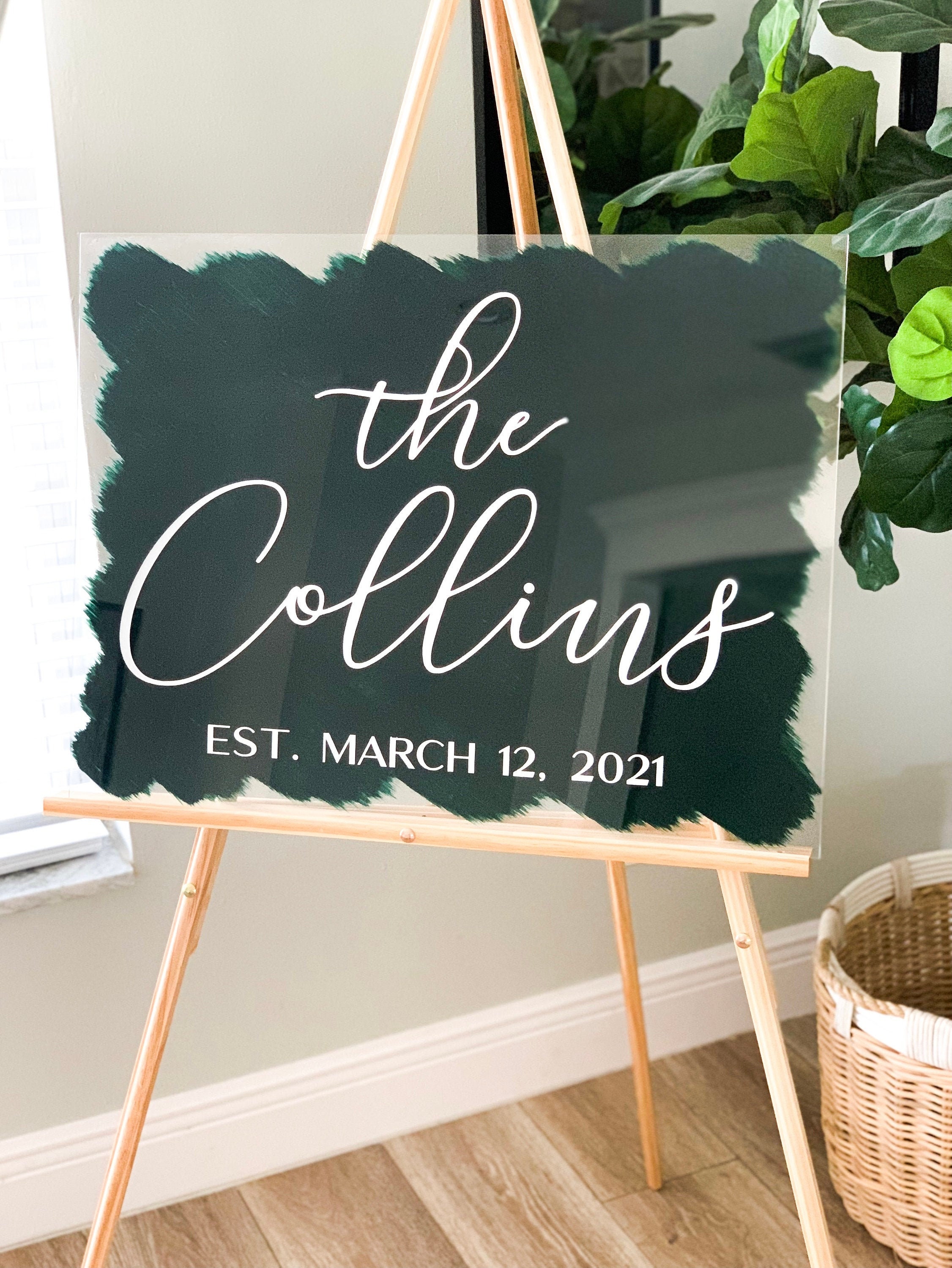 Personalized Acrylic Welcome Sign modern calligraphy signs | Etsy