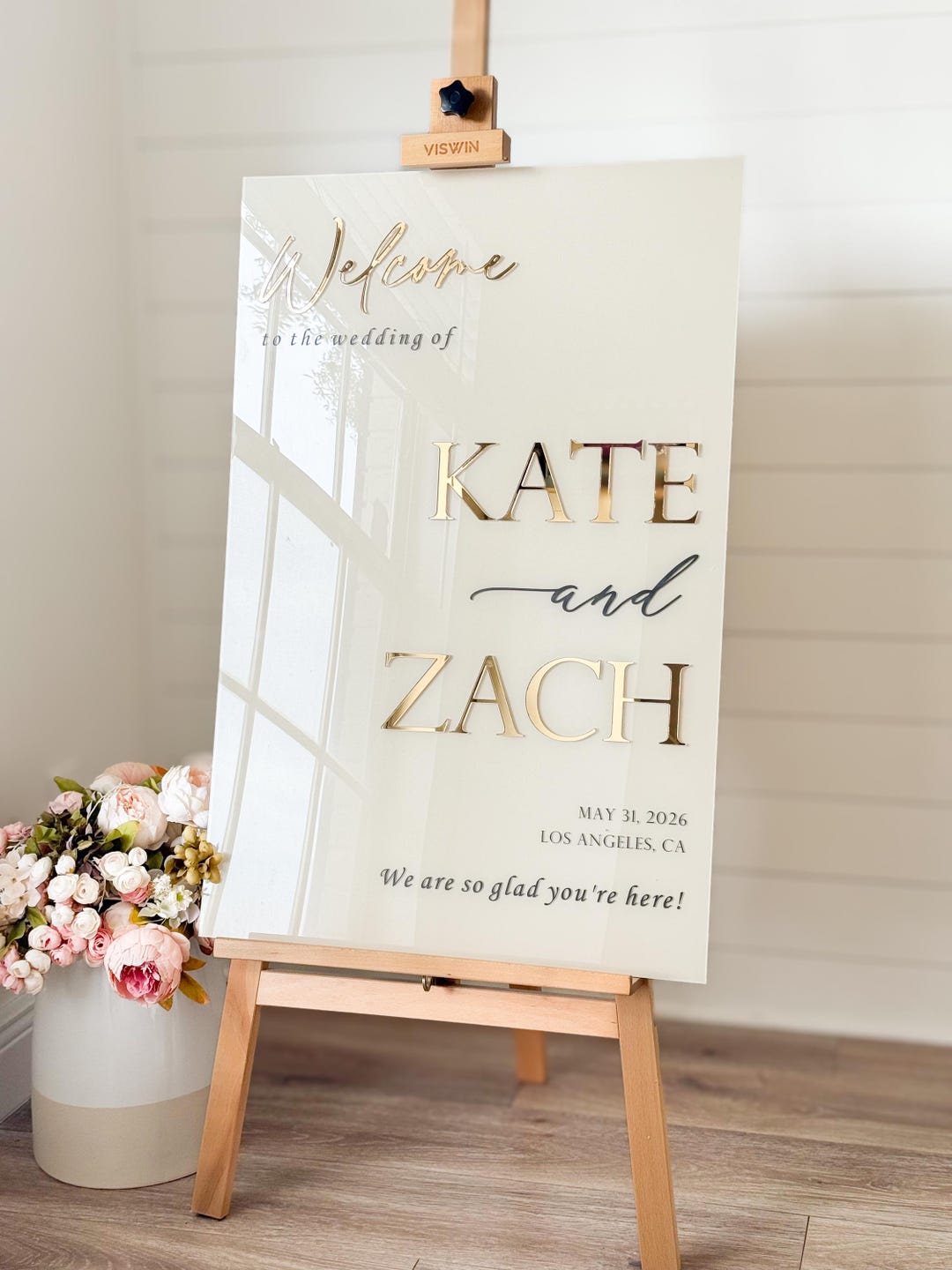 Custom Acrylic Wedding Welcome Sign With 3D Raised Lettering ...