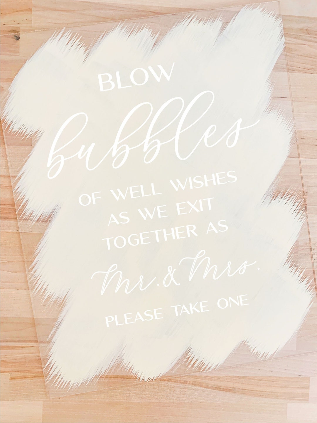 Blow Bubbles Acrylic Sign | Bubbles Send off Sign | Blow Bubbles of ...