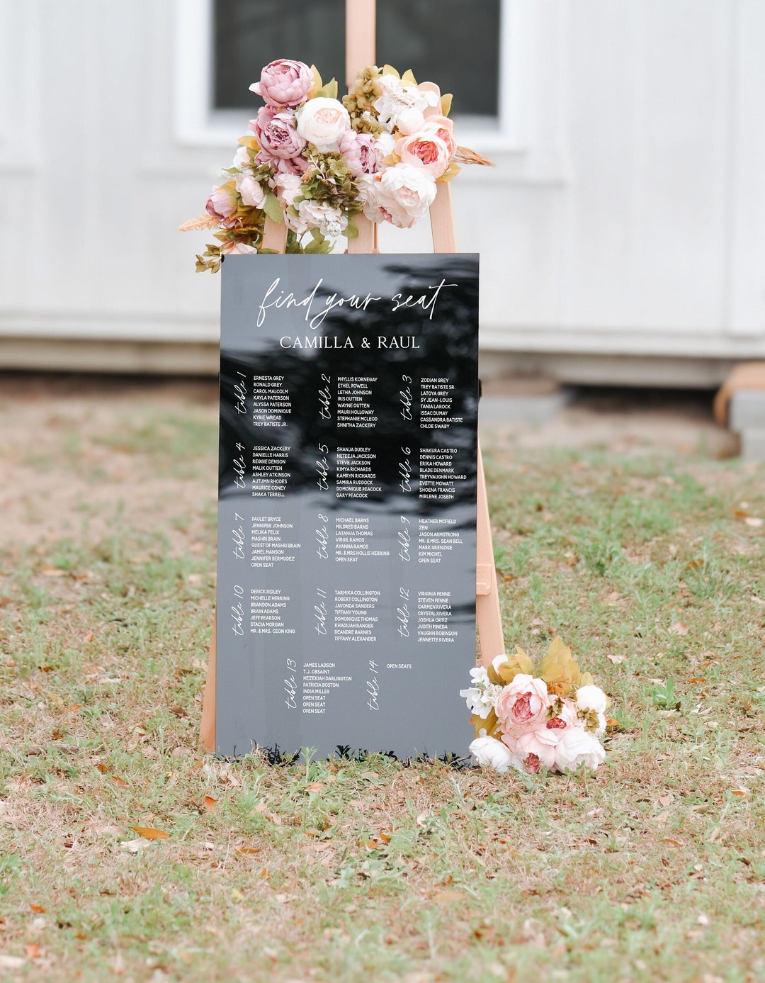 Large Custom Seating Chart | Find Your Seat Acrylic Seating Chart ...