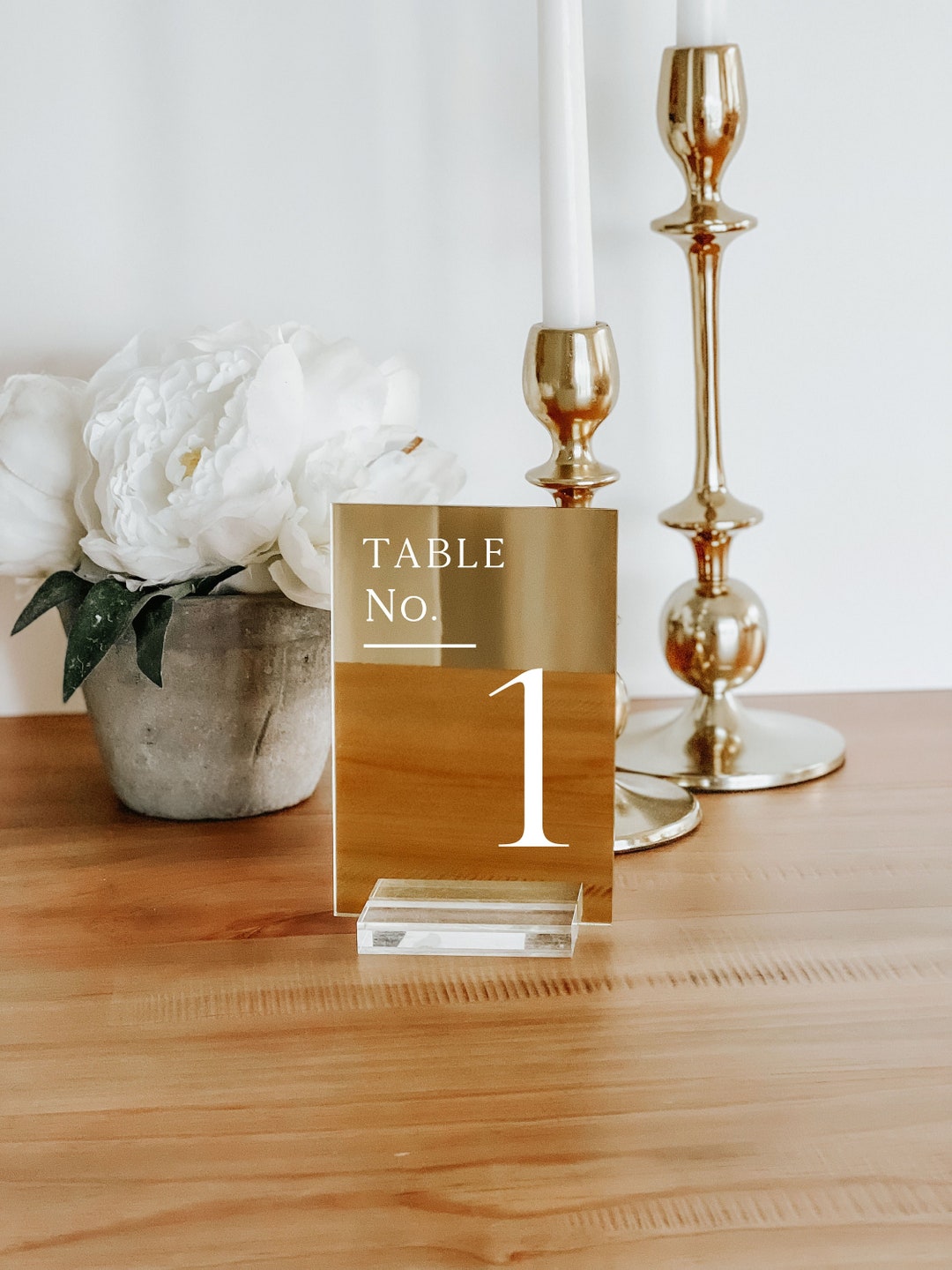 Mirror Acrylic Minimalist Table Numbers | Acrylic Table Signs | Wedding ...