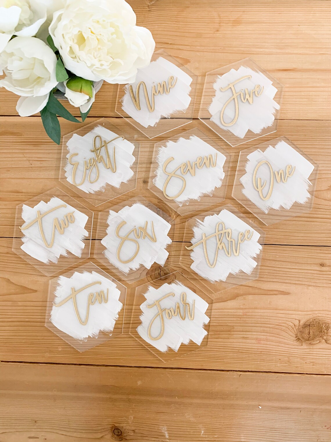 Wedding Painted Back Acrylic Table Number Hexagon Acrylic - Etsy