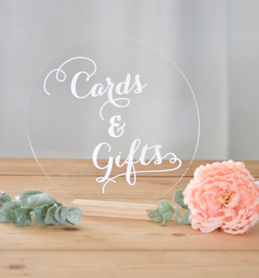Cards & Gifts Freestanding Acrylic Sign, Round Acrylic Sign, Custom ...