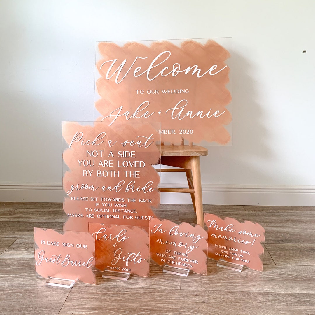 Acrylic Wedding Signs Bundle | Acrylic Sign Package | Custom Acrylic ...