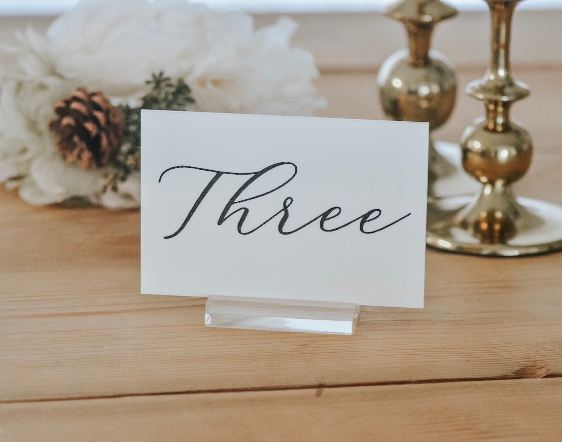 White Acrylic Table Number 4x6 Table Number - Etsy