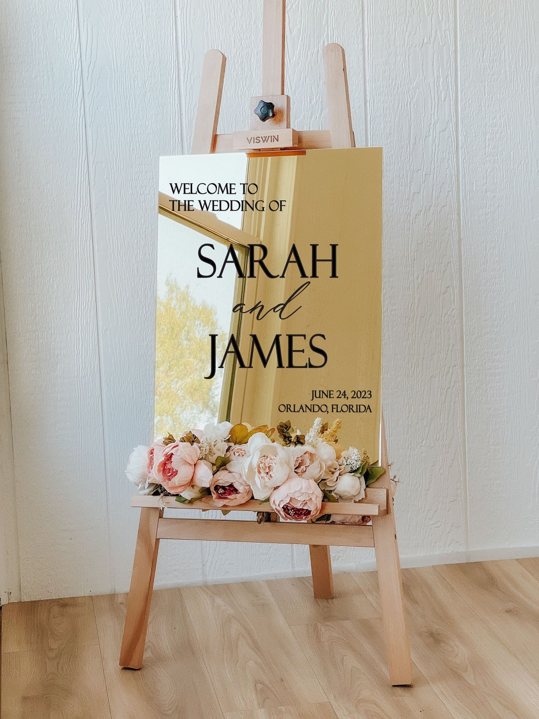Wedding Mirror Acrylic Sign | Welcome to Our Wedding Sign | Mirror ...