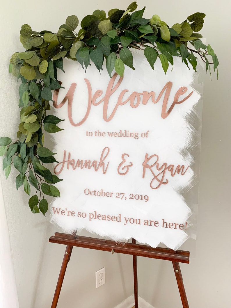 Personalized Painted Back Welcome Sign Brushed Back Acrylic - Etsy
