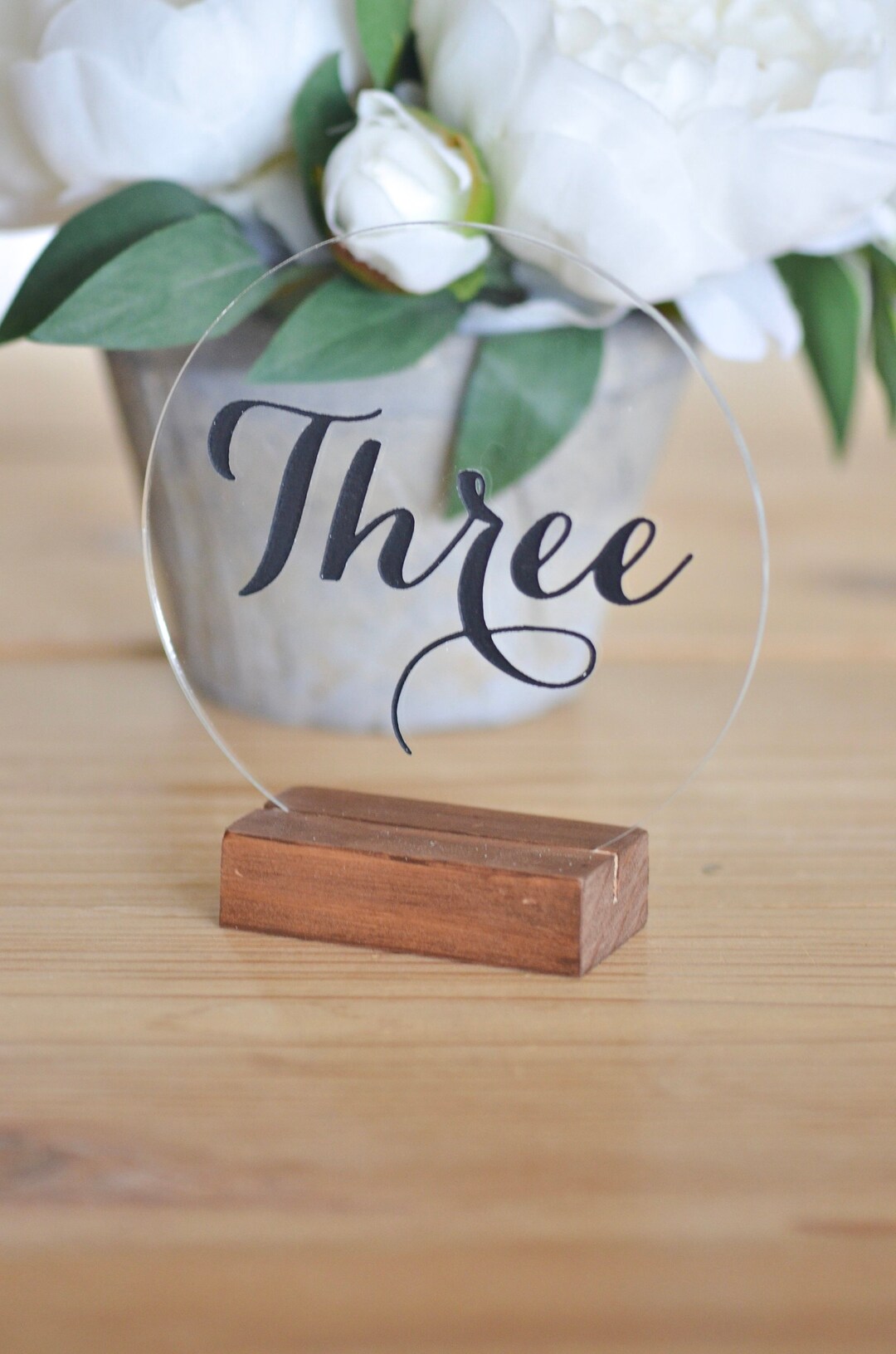 Wedding Table Number With Stand Round Glass Table Number - Etsy