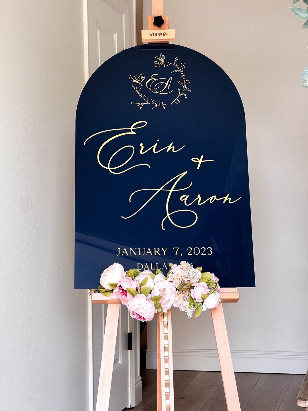Arch Welcome Sign With Custom Logo | Modern Welcome Sign | Boho Wedding ...