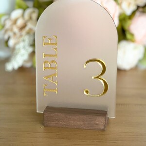 Gold Mirror Arch Acrylic Table Number | Modern Calligraphy Table Number ...
