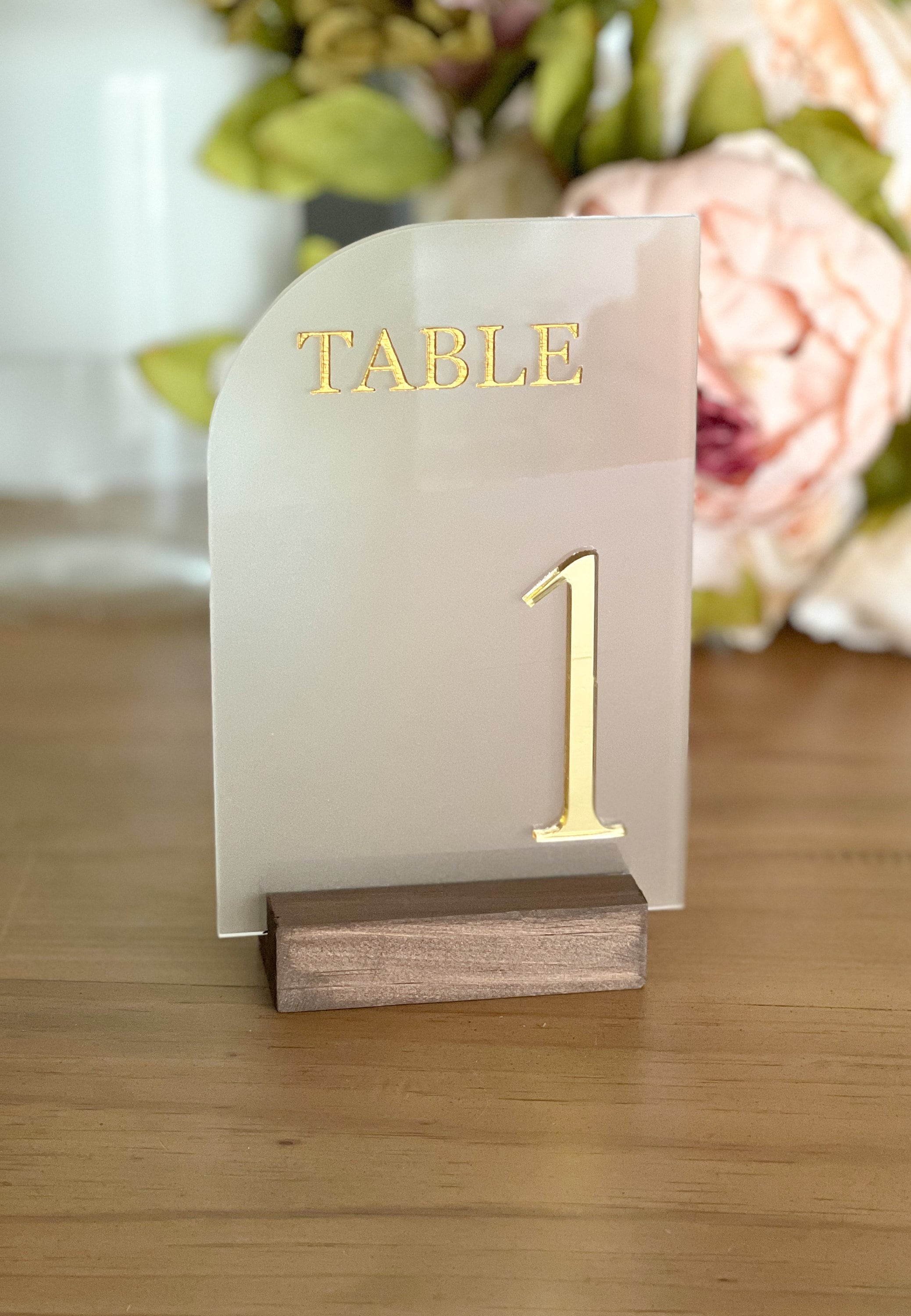 Gold Mirror Half Arch Acrylic Table Number | Modern Arch Table Number ...