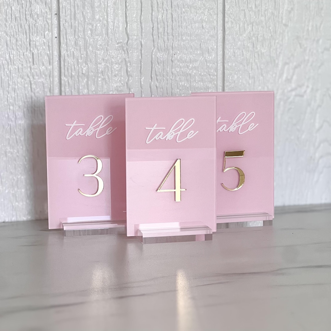 Gold Mirror Arch Acrylic Table Number | Modern Calligraphy Table Number ...