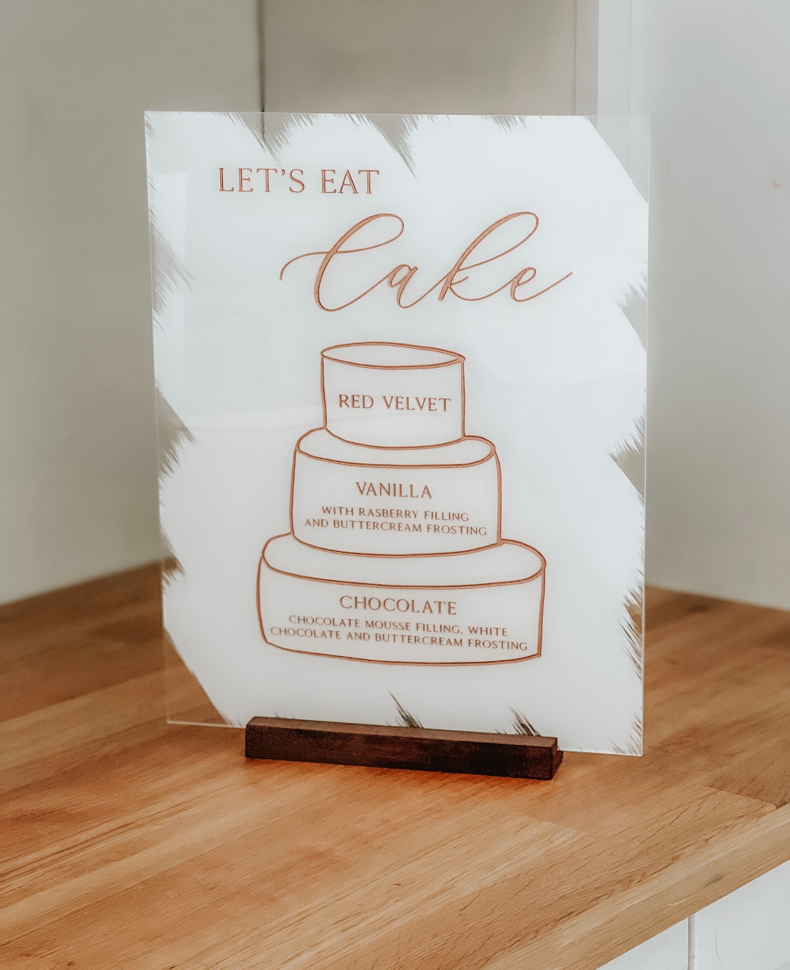 Acrylic Cake Menu Sign | Wedding Cake Flavors Sign | Cake Table Sign ...