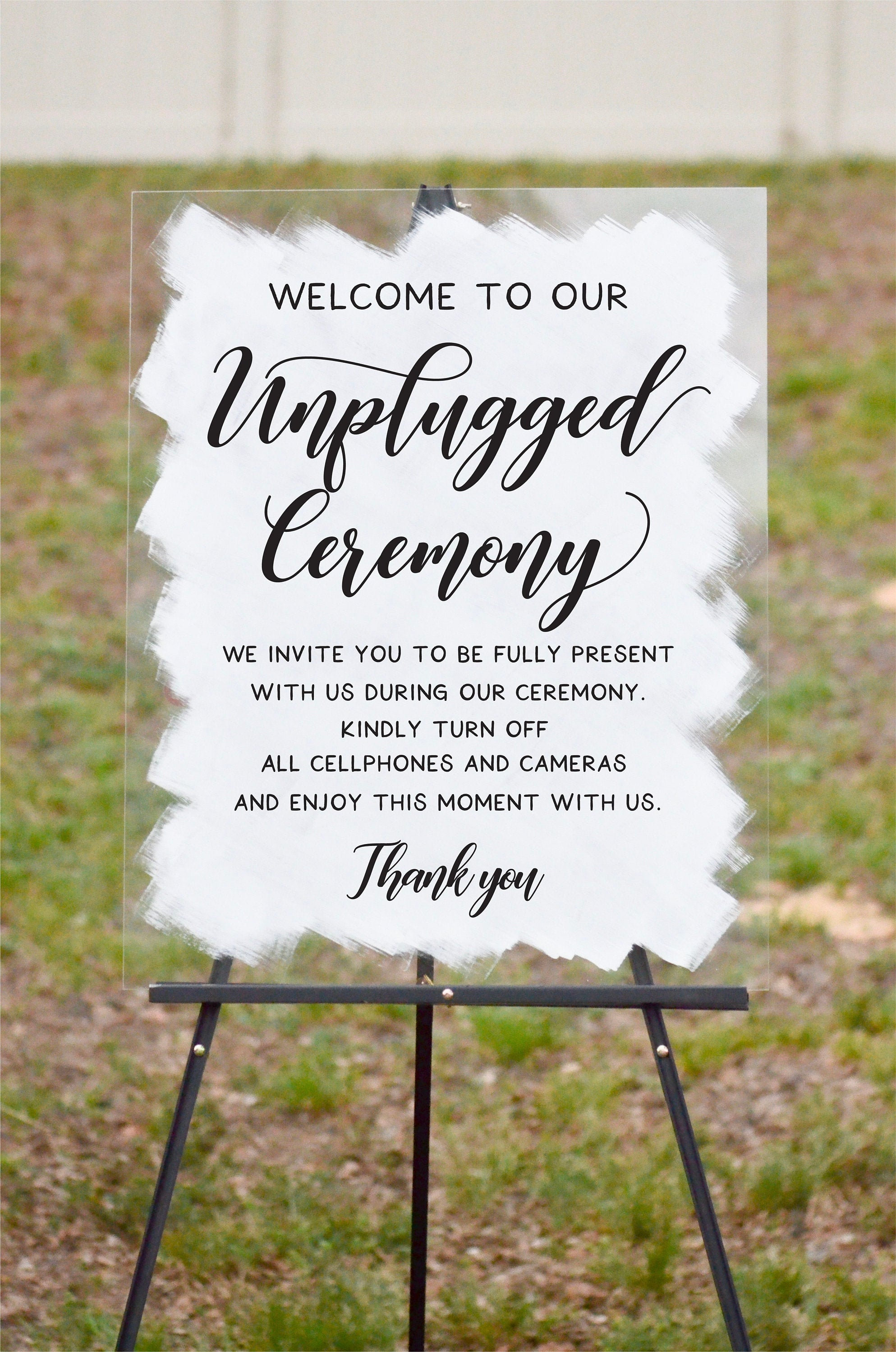 Acrylic Unplugged Ceremony Sign Welcome to our Unplugged | Etsy