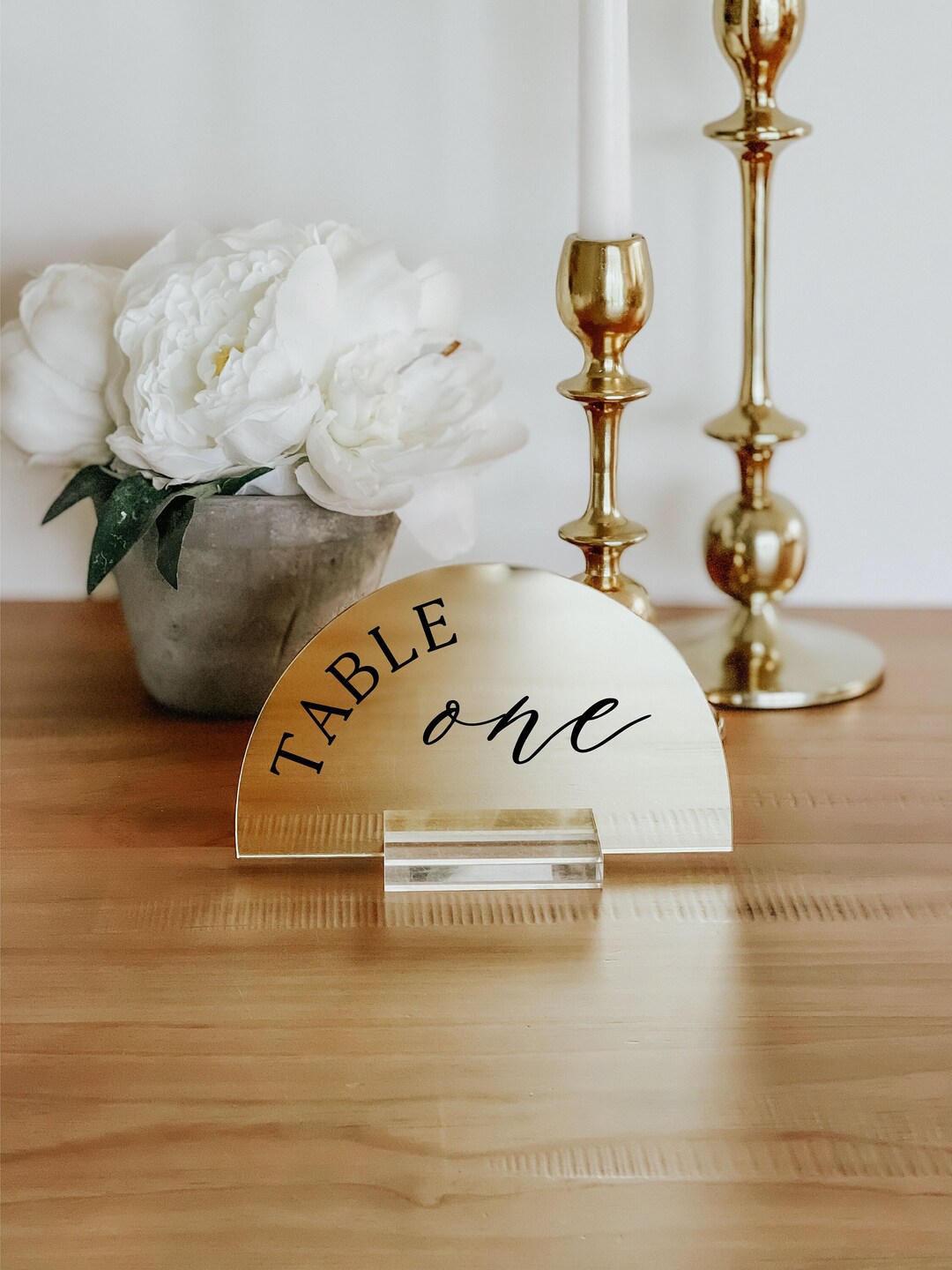 Half Circle Mirror Acrylic Table Numbers | Arch Table Signs | Wedding ...