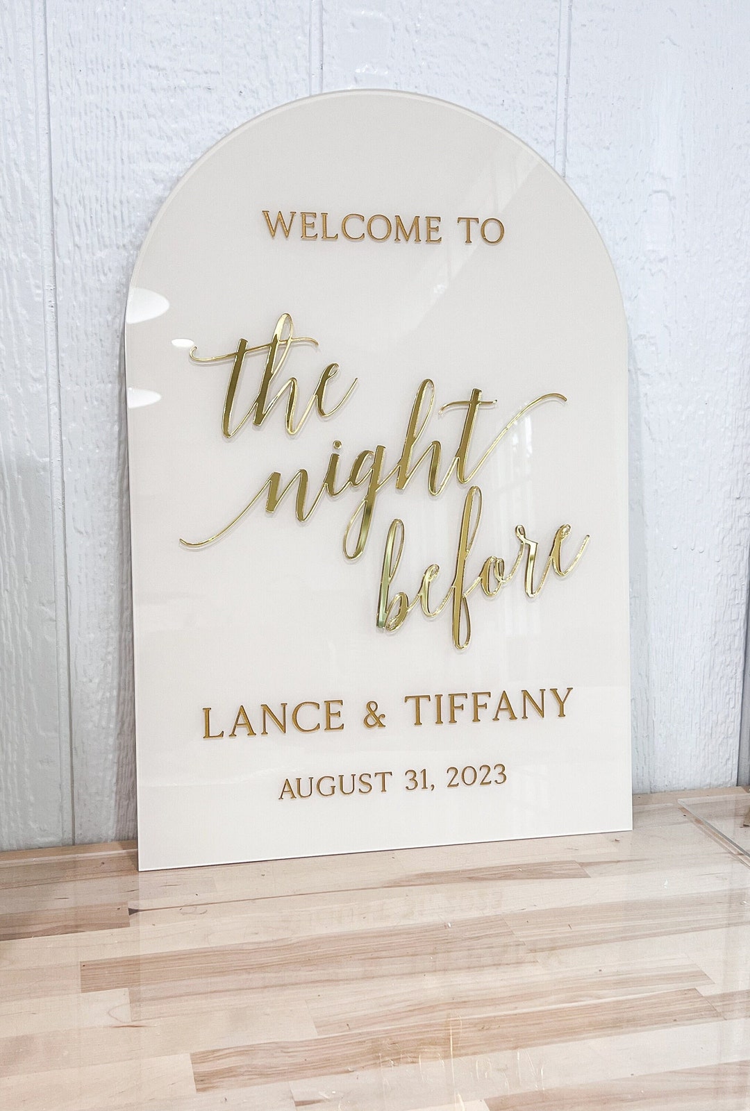ARCH the Night Before 3D Welcome Sign Rehearsal Dinner Acrylic Welcome ...