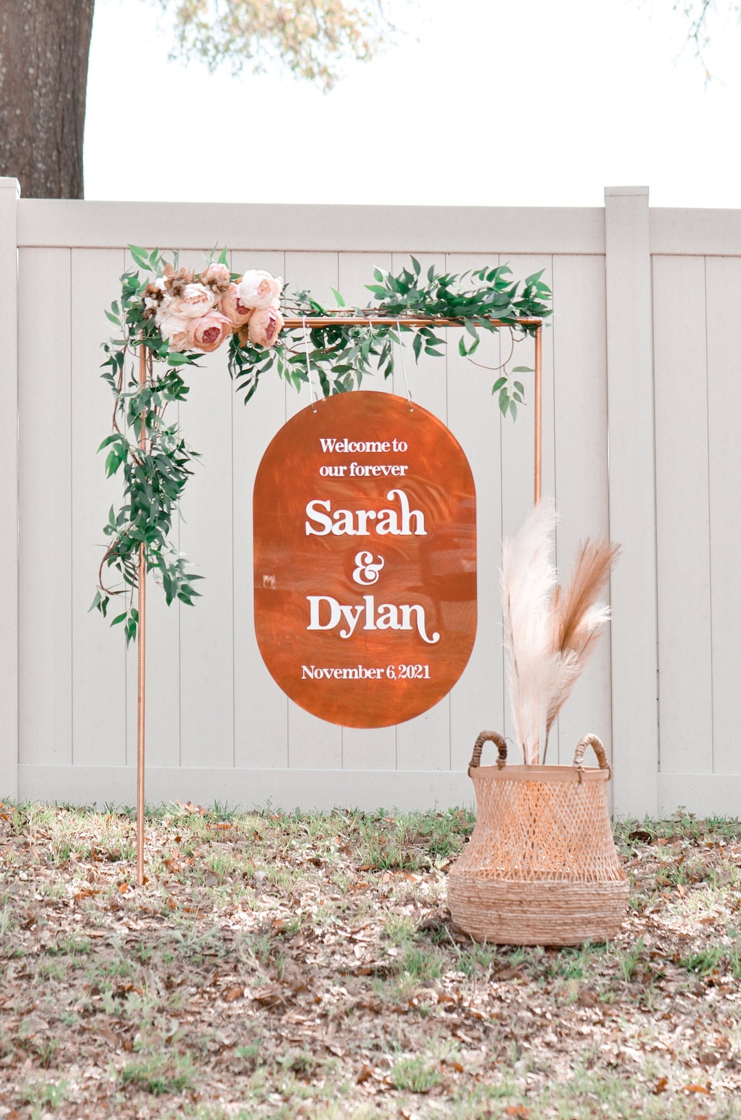 Solid Painted Back Bohemian Welcome Sign | Modern Calligraphy ...