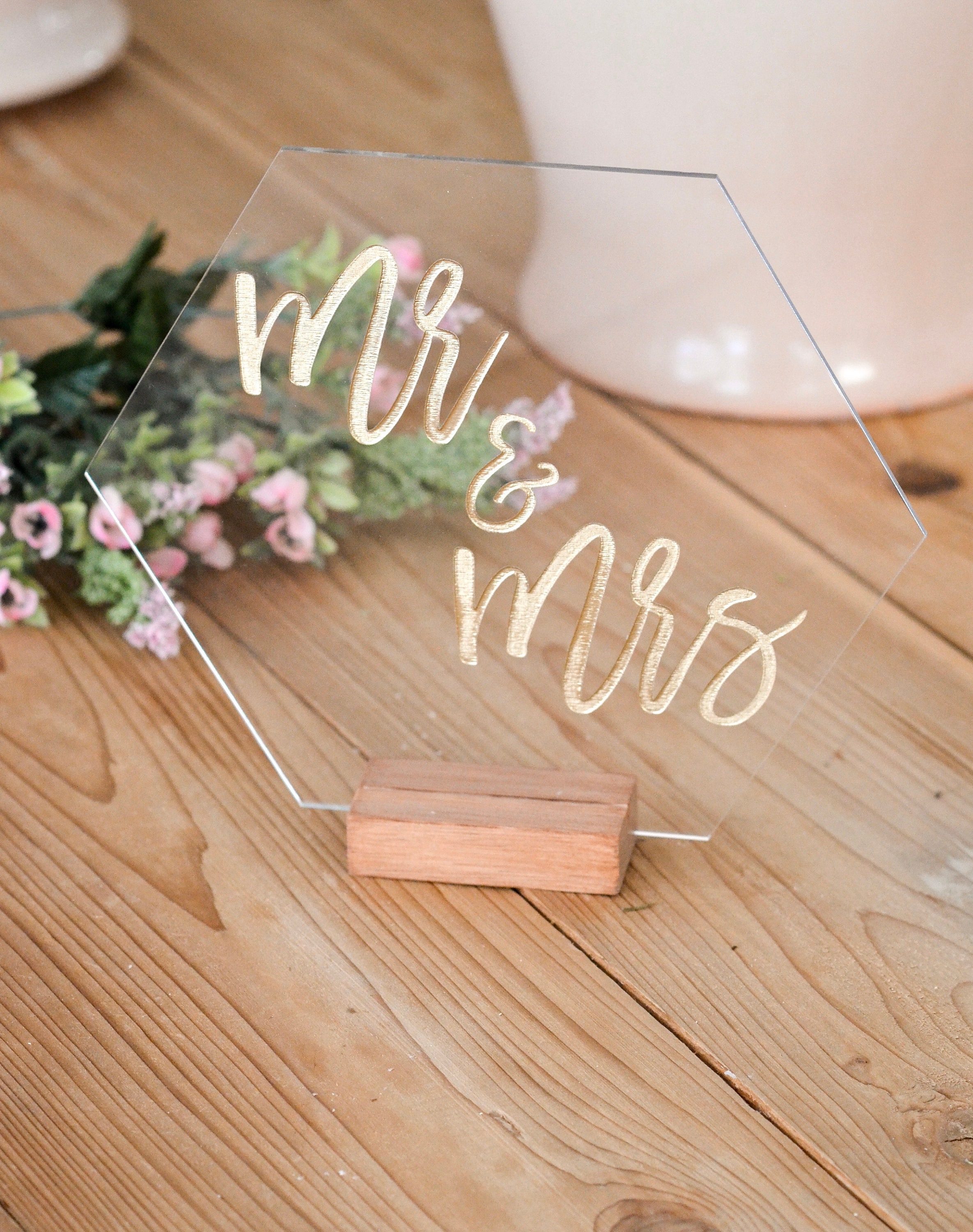 Mr and Mrs Sign Freestanding Acrylic Sign Painted Acrylic - Etsy