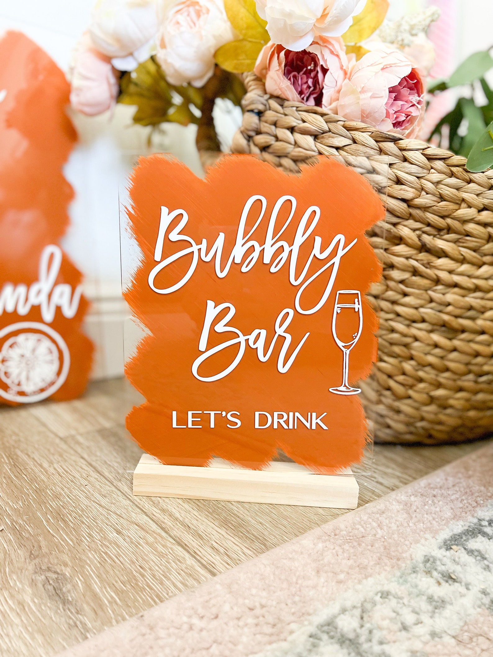 Bubbly Bar Acrylic Sign Painted Acrylic Sign Custom Acrylic - Etsy