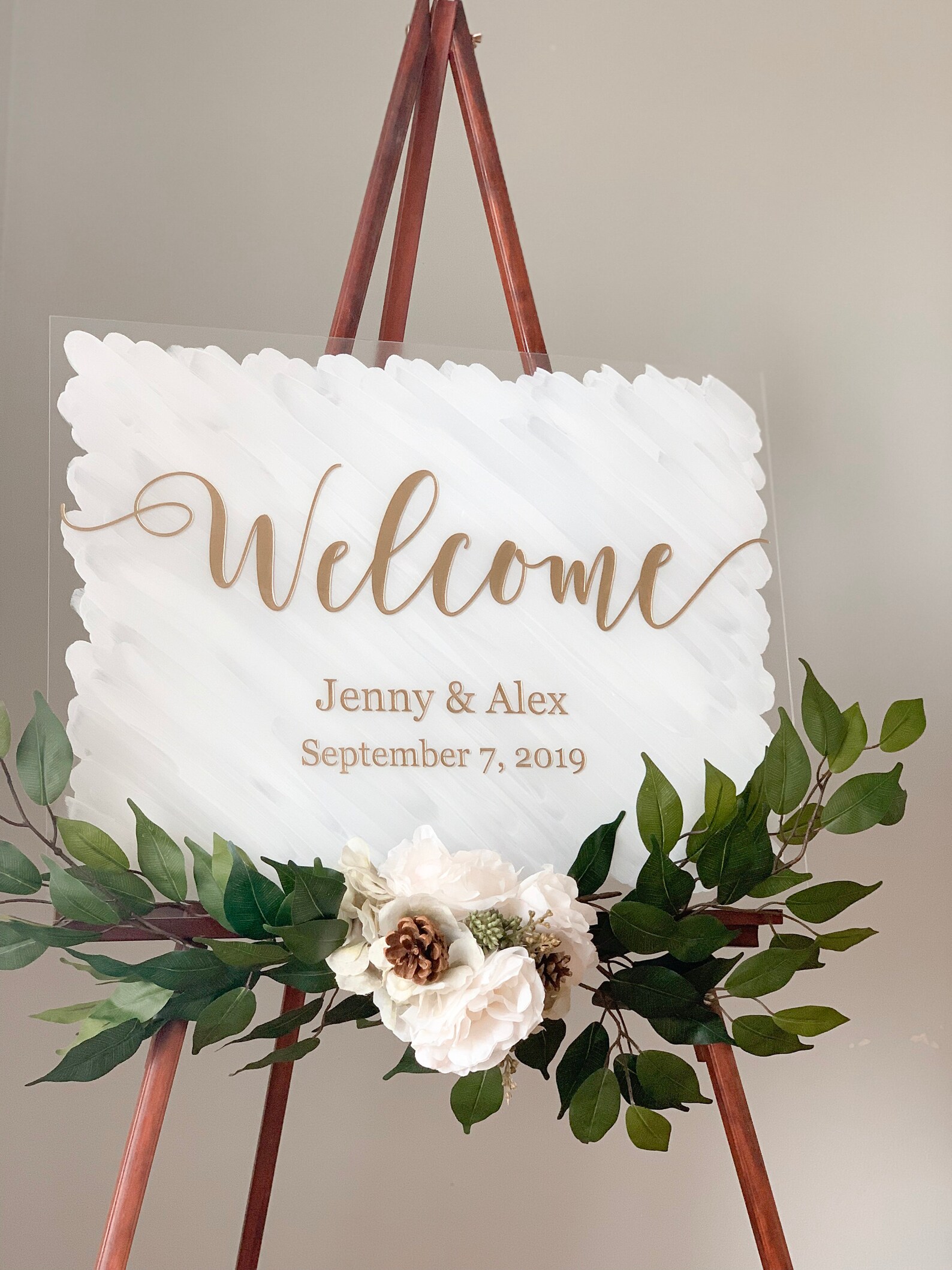 Personalized Painted Back Welcome Sign Brushed Back Acrylic | Etsy