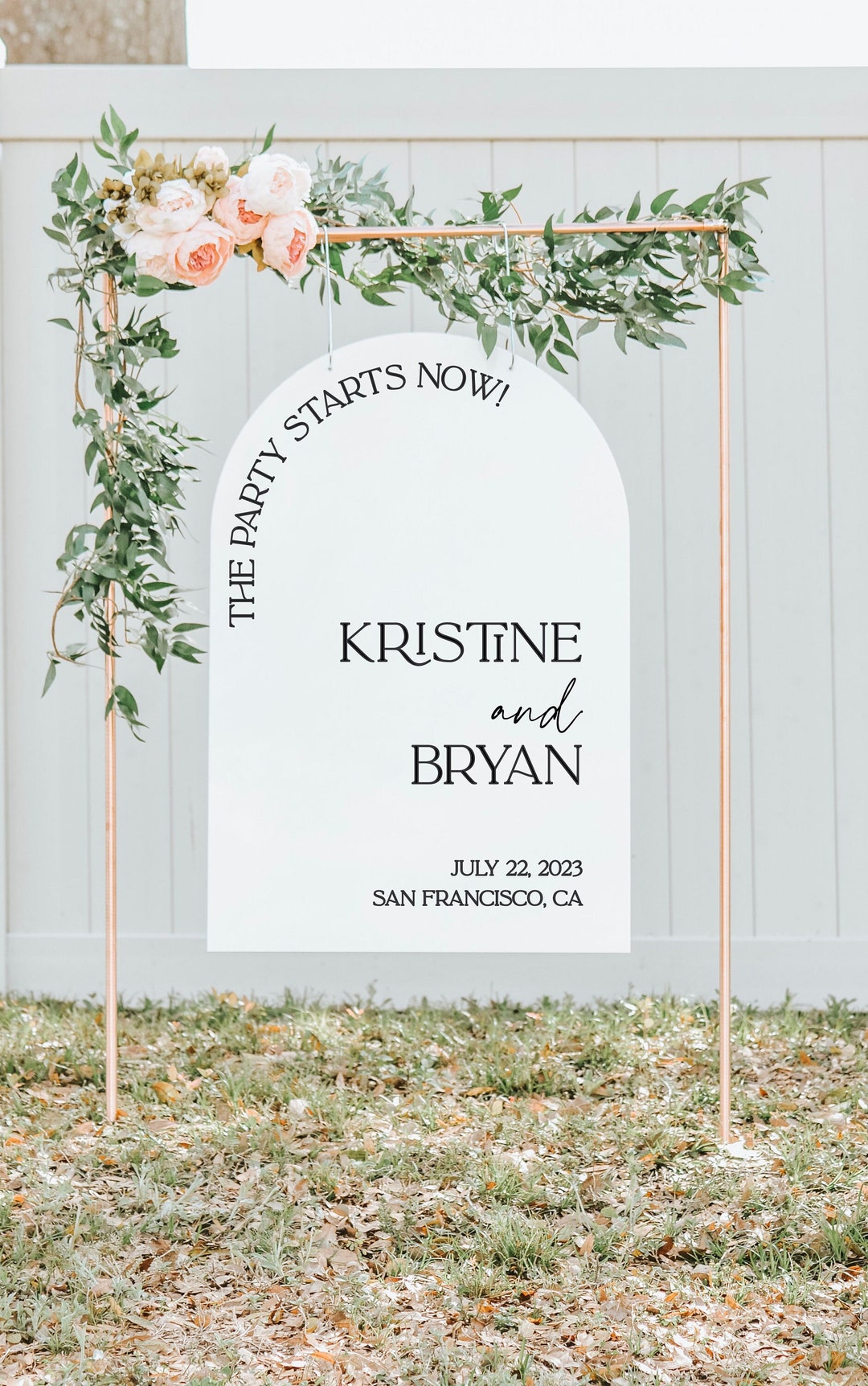 Minimalist Arch Welcome Sign | Modern Welcome Sign | the Party Starts ...
