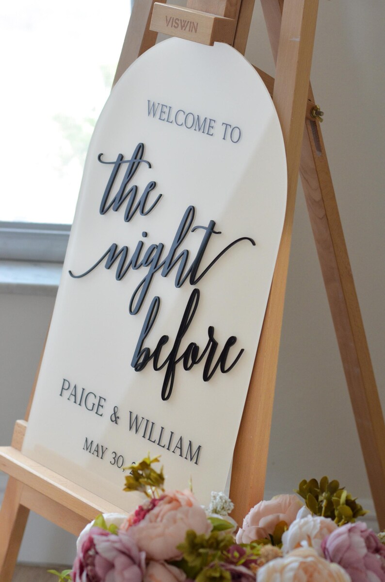 ARCH the Night Before 3D Welcome Sign | Rehearsal Dinner Acrylic ...