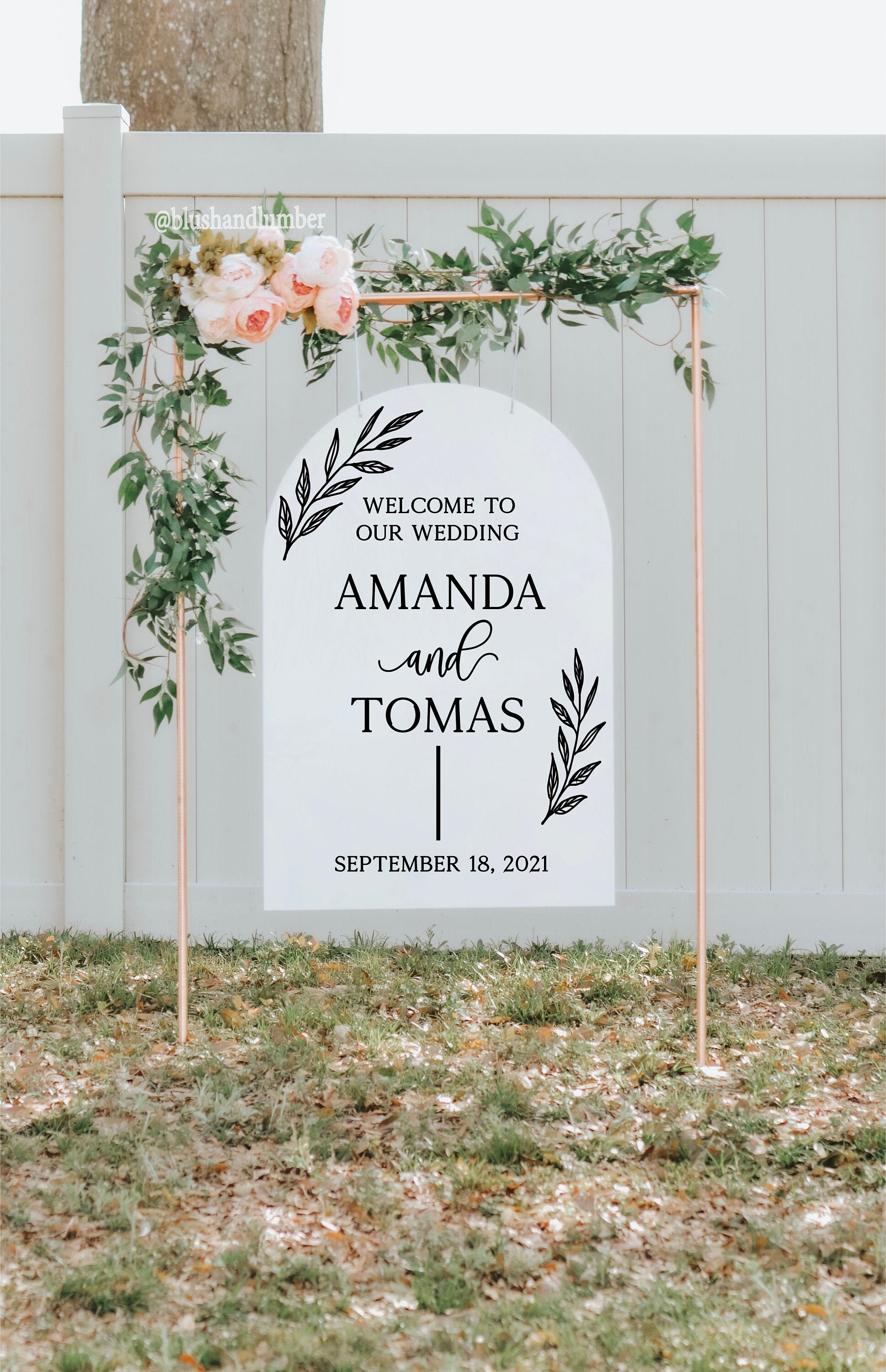 Solid Painted Back Arch Welcome Sign Modern Welcome Sign | Etsy