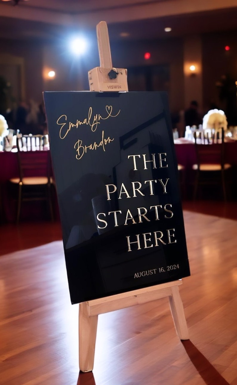 3D the Party Starts Here Sign | Wedding Reception Sign | Wedding ...