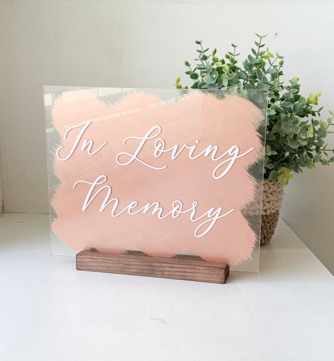 In Loving Memory | Acrylic Signs | Painted Acrylic Sign | TS15 - Etsy