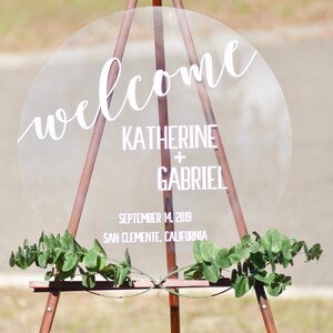 Round Acrylic Welcome Sign, Personalized Wedding Welcome Sign, Acrylic ...