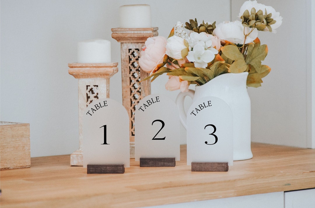 Arch Acrylic Table Numbers | Block Style Arch Table Numbers | Arch ...