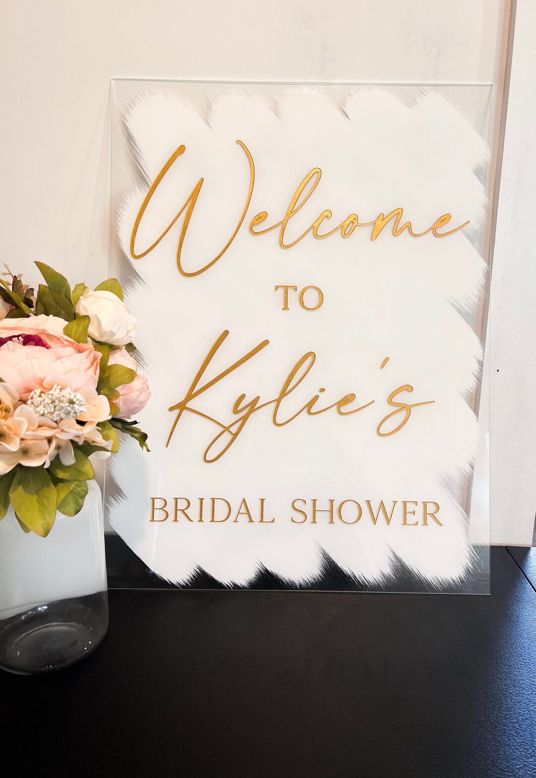 Bridal Shower Welcome Sign, Acrylic Welcome Sign, Brushed Back Wedding ...