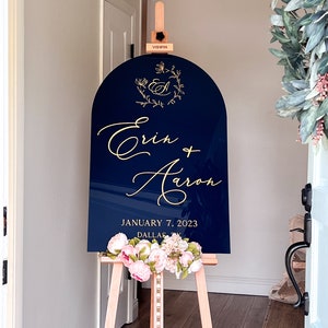 Arch Welcome Sign With Custom Logo | Modern Welcome Sign | Boho Wedding ...