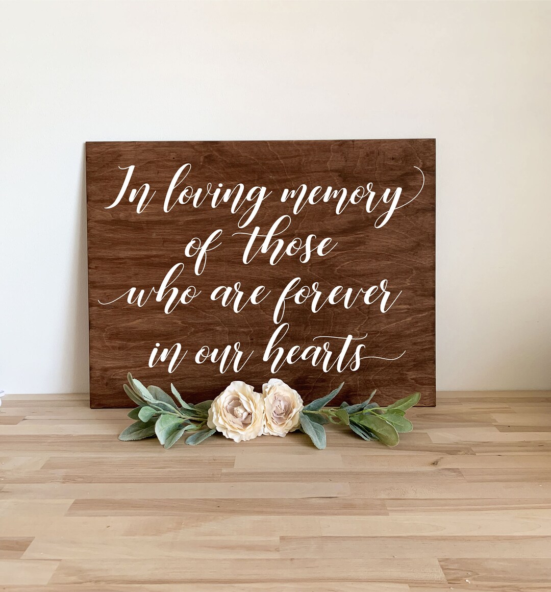 In Loving Memory Wood Sign Rustic Wooden Sign Modern Calligraphy ...