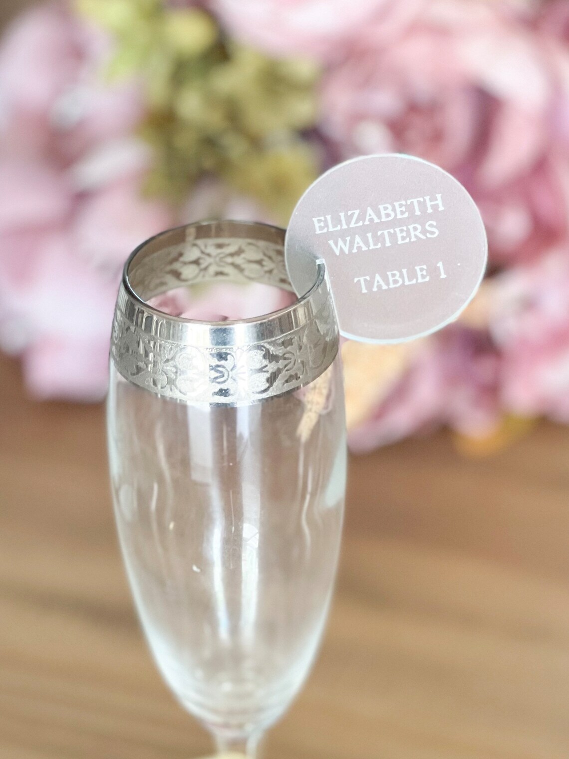 Acrylic Personalized Glass Insert Champagne Tags | Champagne Place ...