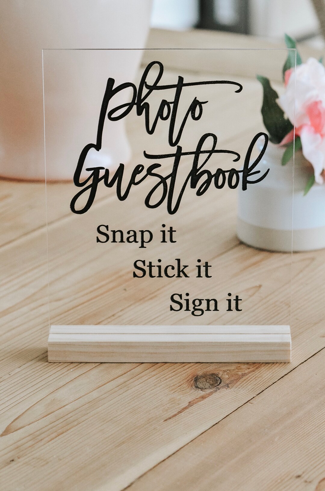 Photo Guestbook Sign, Freestanding Acrylic Sign, Painted Acrylic Sign ...