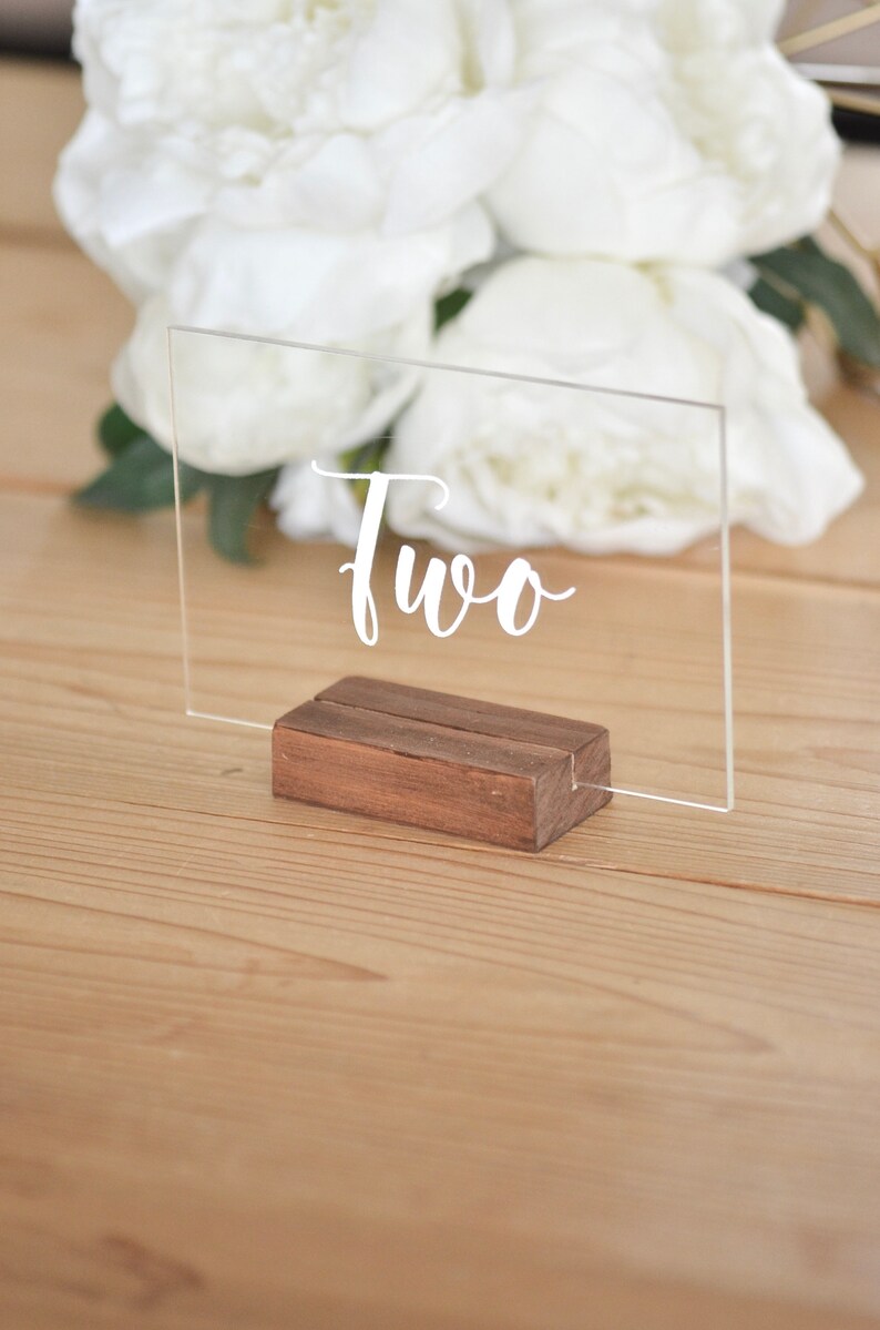Modern Acrylic Table Number 4x6 table number | Etsy