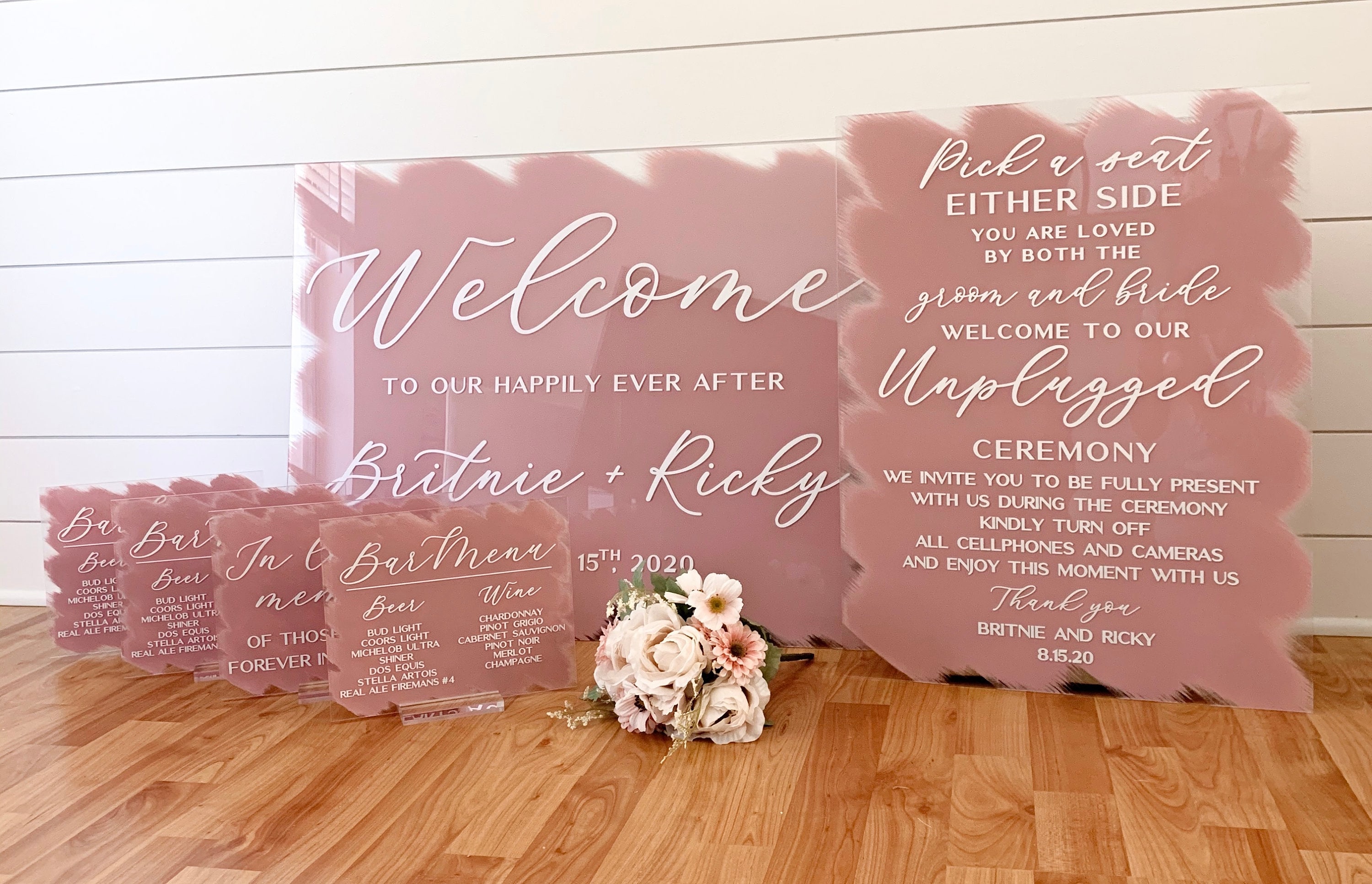 Acrylic Wedding Signs Bundle Acrylic Sign Package Custom | Etsy