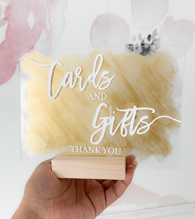Cards & Gifts Sign Freestanding Acrylic Sign Painted Acrylic - Etsy