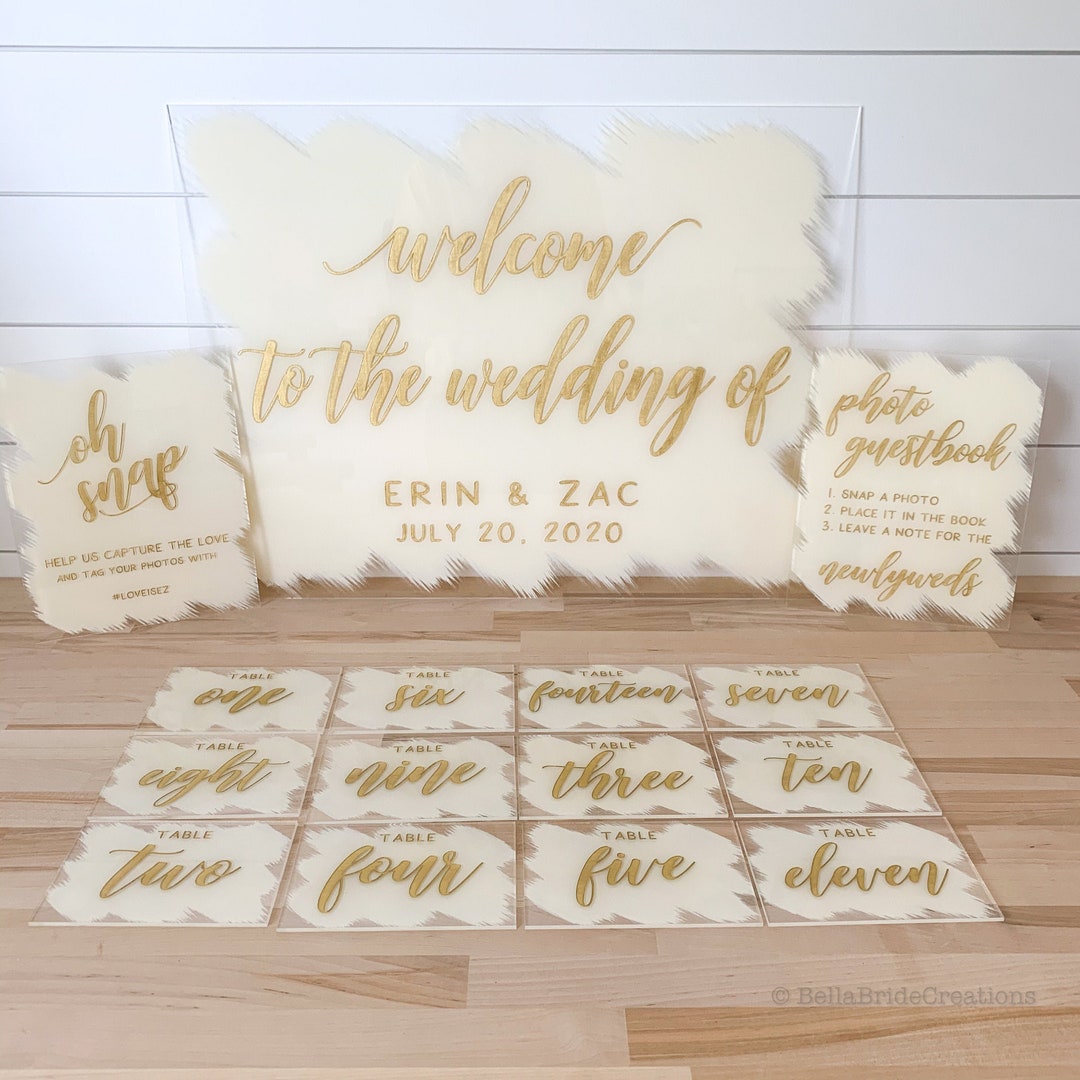 Acrylic Wedding Signs Bundle | Acrylic Sign Package | Custom Acrylic ...