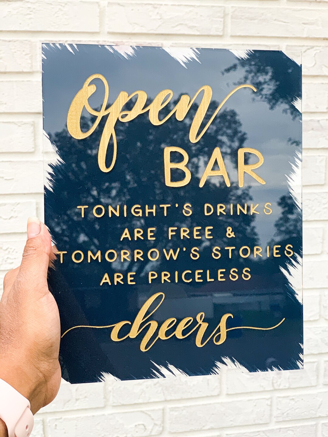 Open Bar | Acrylic Signs | Painted Acrylic Sign | Bar Sign-fb2 - Etsy