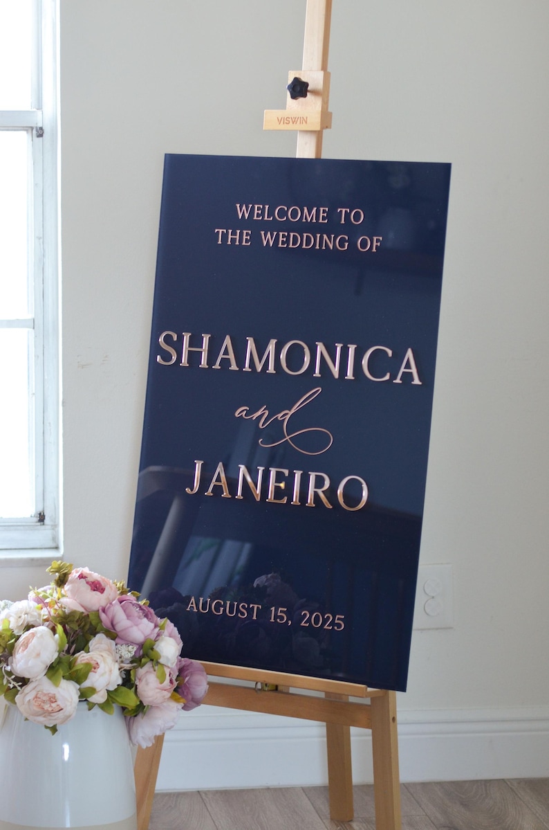 Welcome to the Wedding Dusty Blue Acrylic Sign | Modern Wedding Signage ...
