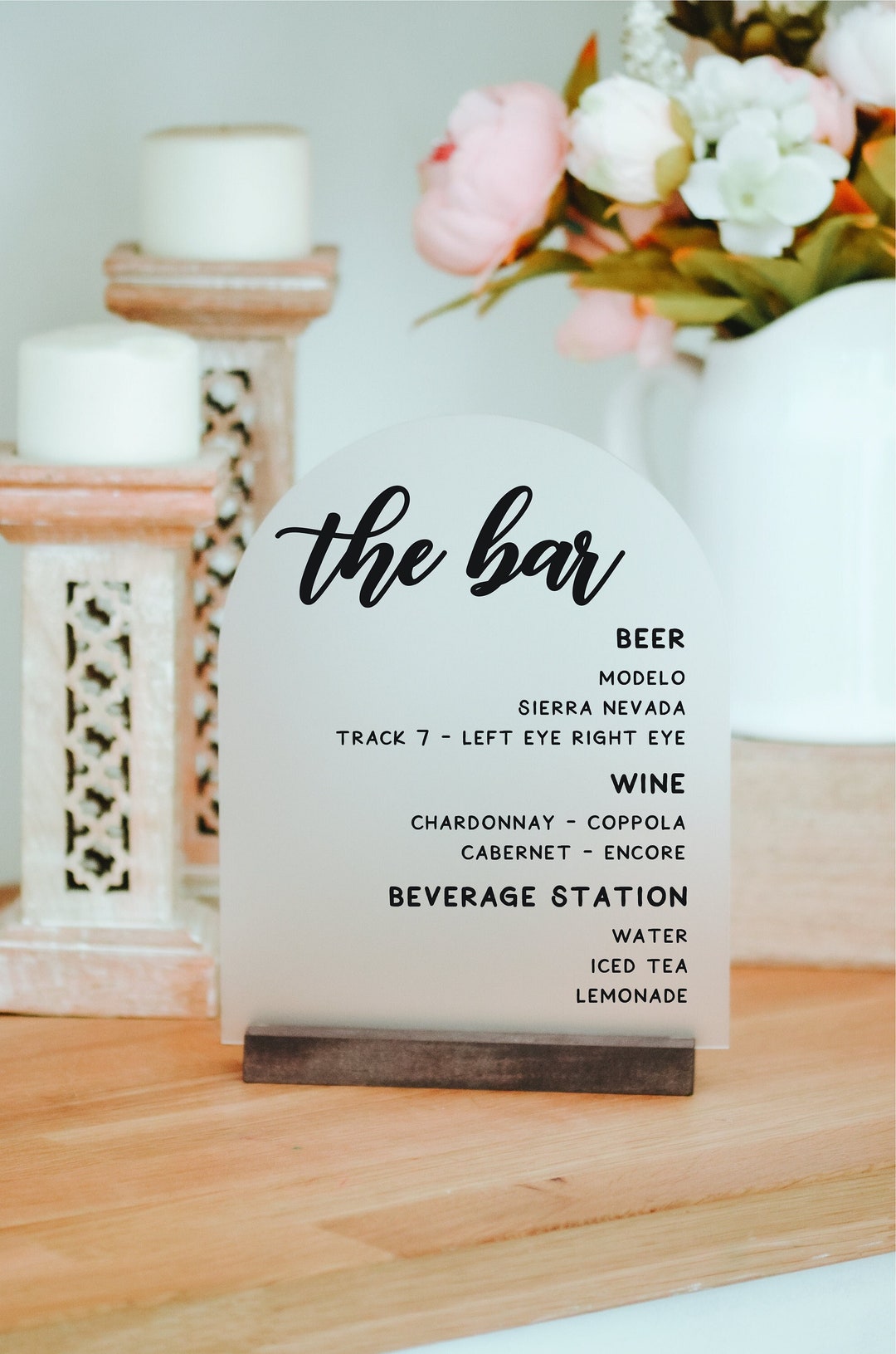 Arch Acrylic Bar Menu Sign | Drinks Menu | Acrylic Bar Sign - Etsy