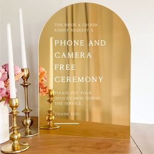 Acrylic Arch Unplugged Ceremony Sign | Phone and Camera Free Ceremony ...