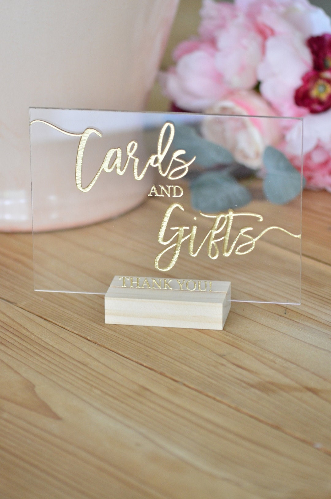 Cards & Gifts Sign, Freestanding Acrylic Sign, Painted Acrylic Sign ...