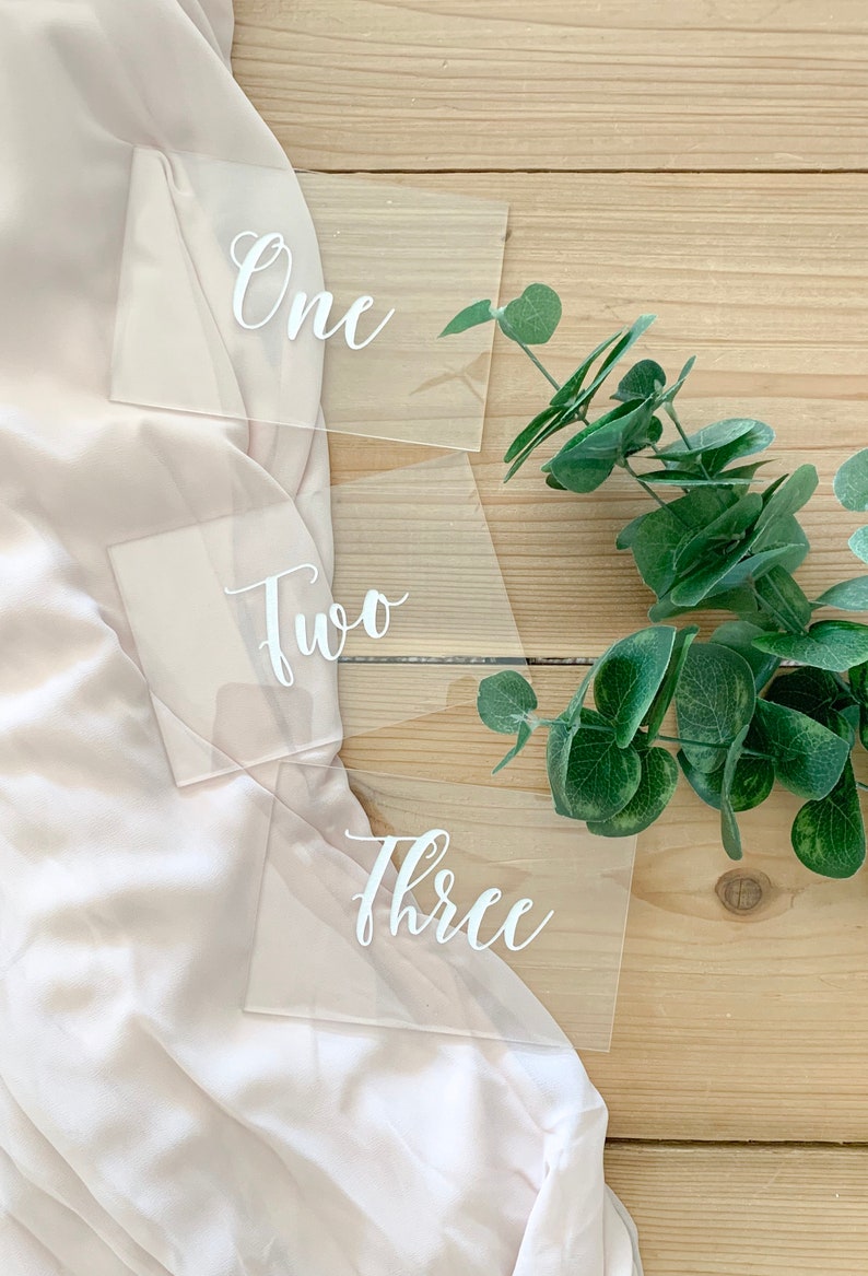 Modern Acrylic Table Number 4x6 table number | Etsy